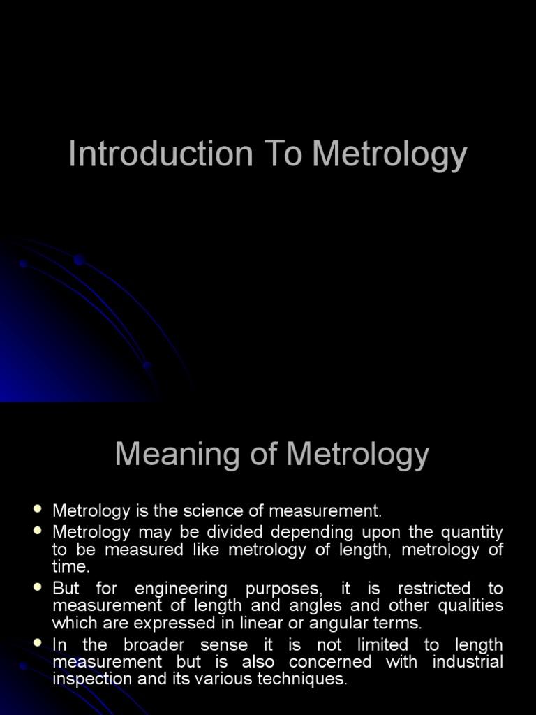 Introduction To Metrology | PDF | Accuracy And Precision | Measurement