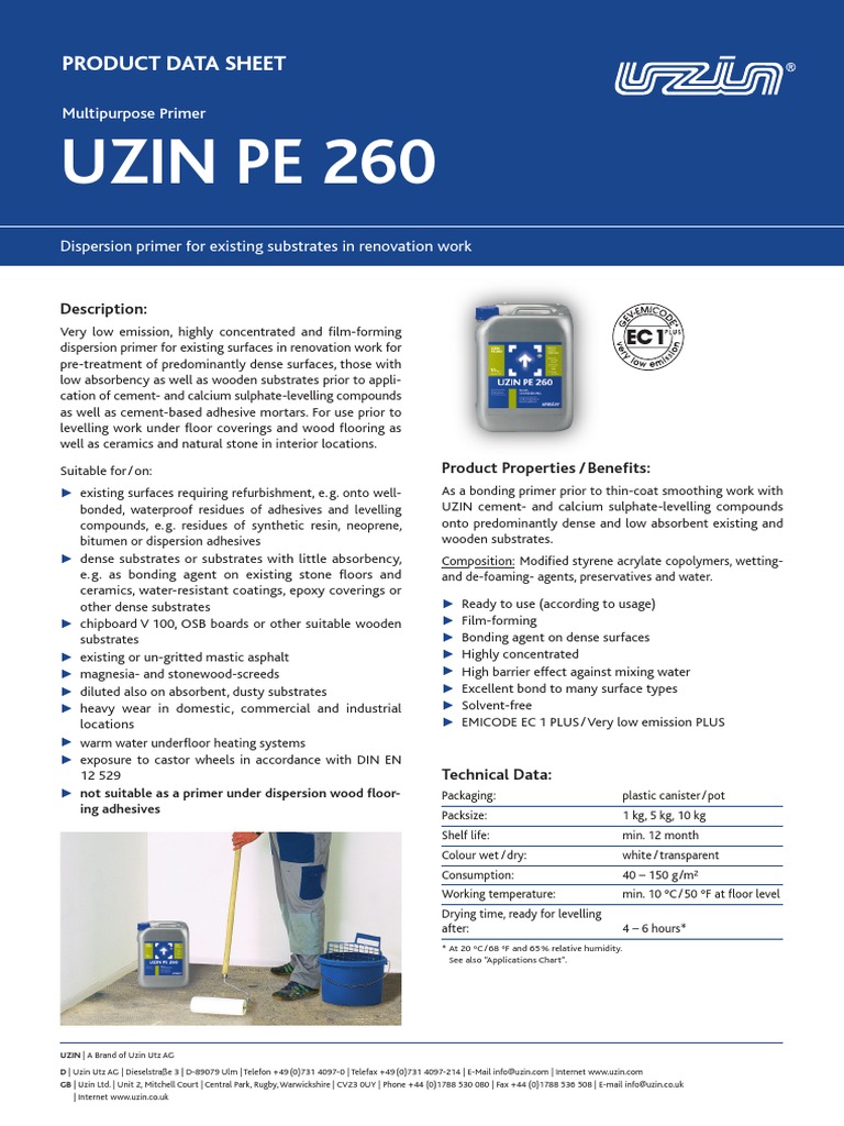 Uzin PE 260 | PDF | Adhesive | Epoxy