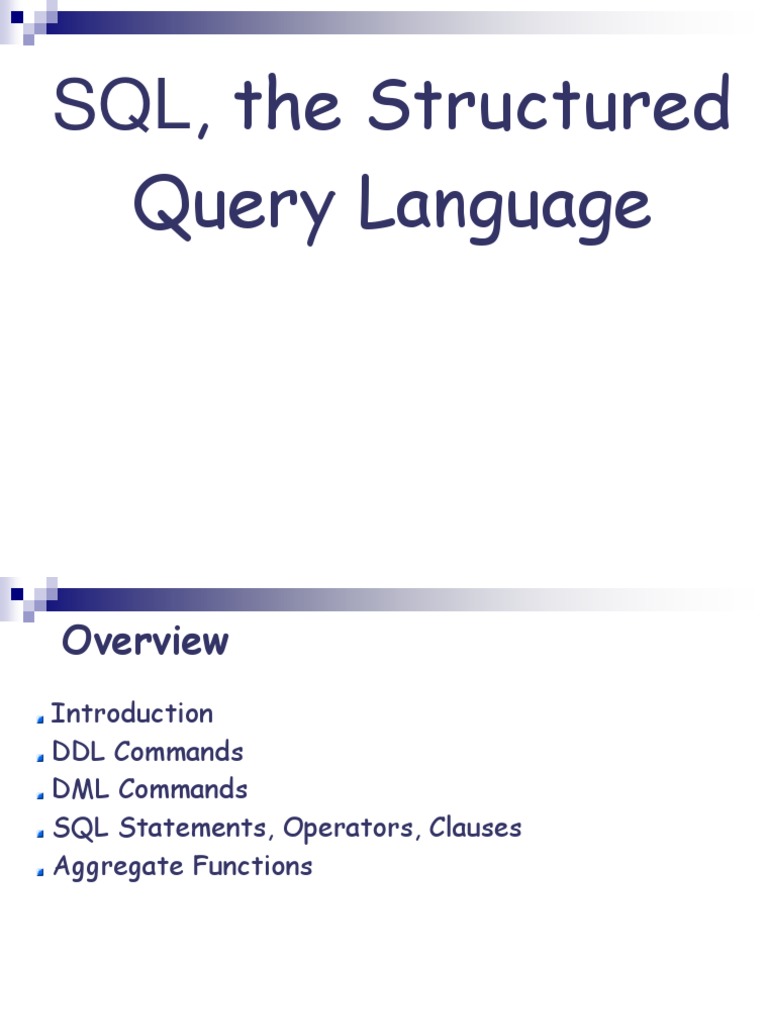 SQL, The Structured Query Language | PDF | Table (Database) | Sql