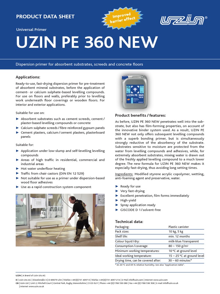 Uzin PE 360 | PDF | Plaster | Adhesive