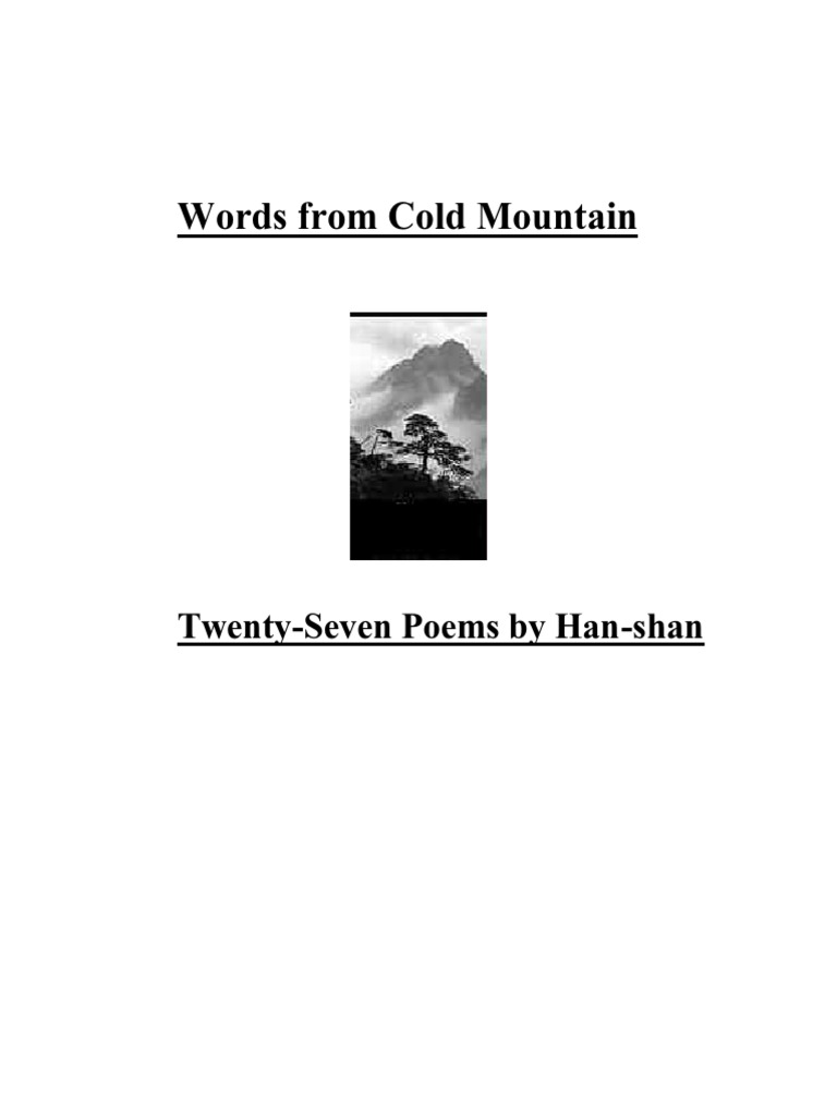 Han Shan - Cold Mountain Poems | PDF