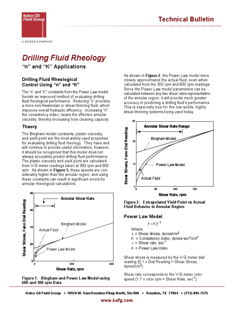 Drilling Fluid Rheology: "N" and "K" Applications | PDF | Shear Stress ...