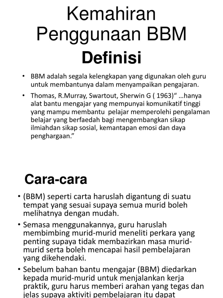 Kemahiran Penggunaan BBM | PDF