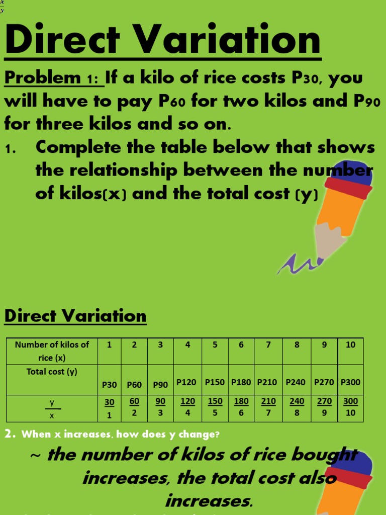 Direct Variation | PDF | Pressure | Equations