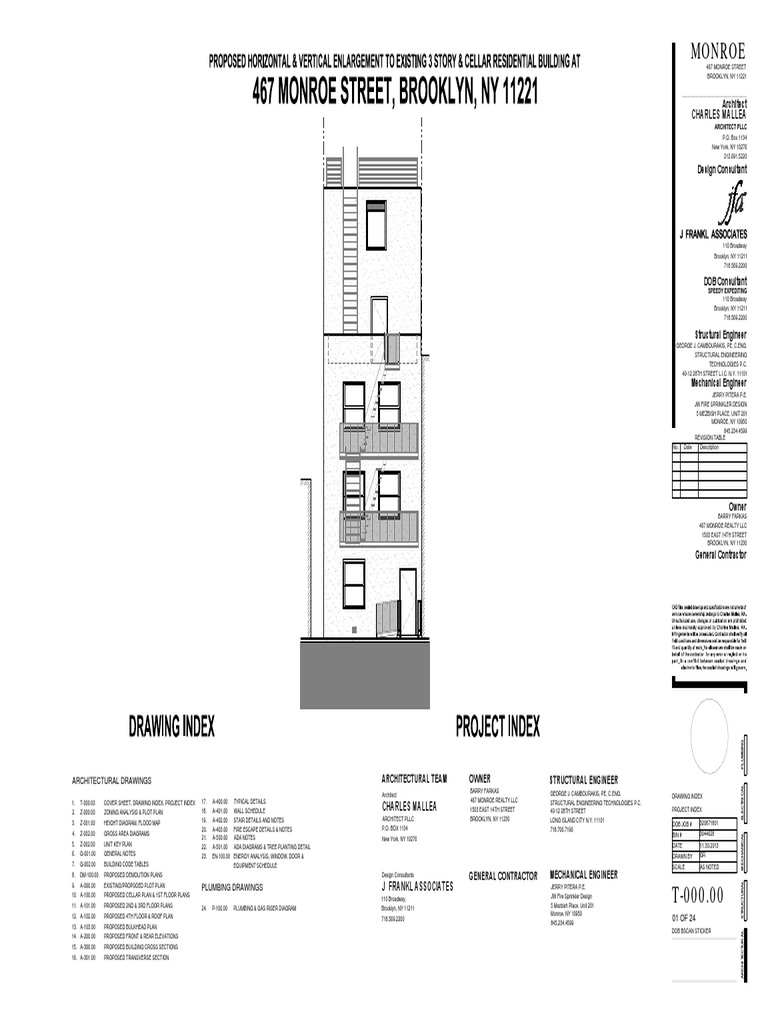467 Monroe Street - Dob Approval Plans - 2014.07.10 PDF | PDF | Pipe ...
