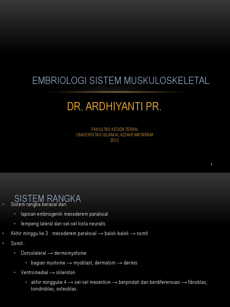 Embriologi Sistem Rangka | PDF | Kesehatan Holistik