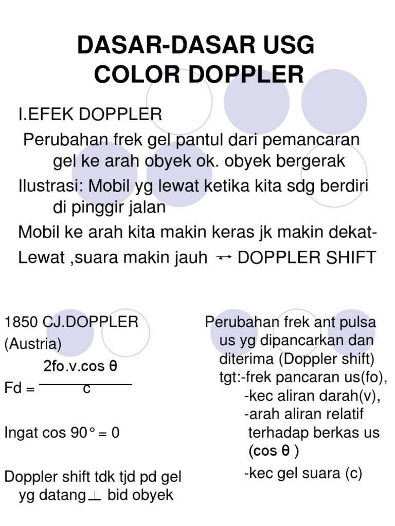 Dasar-dasar USG Color Doppler | PDF | Metode & Bahan Ajar | Sains ...