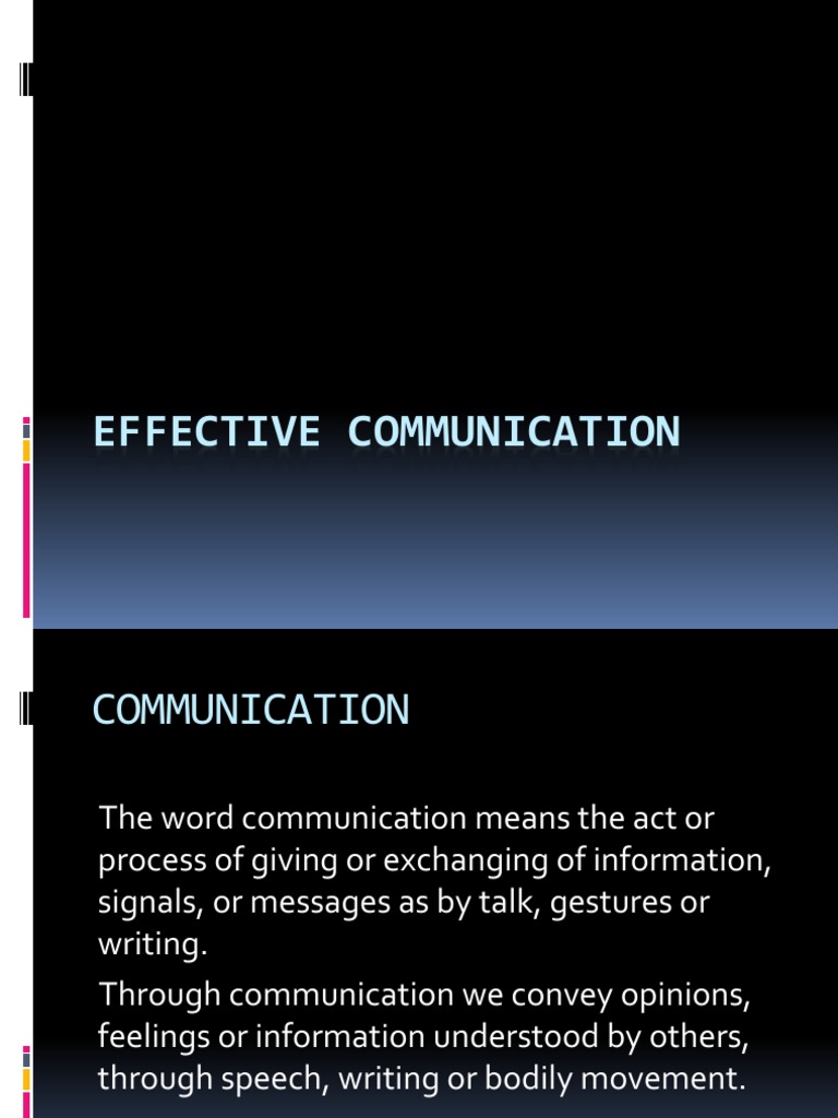 Effective Communication | PDF | Semantics | Idea