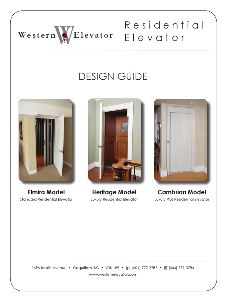 Western Home Elevator Design Guide 2011 PDF | PDF | Elevator | Door