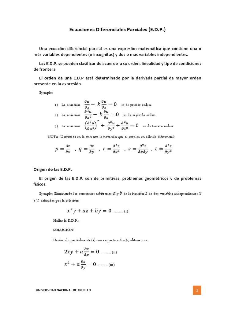 Ecuaciones Diferenciales Parciales.pdf | Ecuación diferencial parcial | Ecuaciones diferenciales