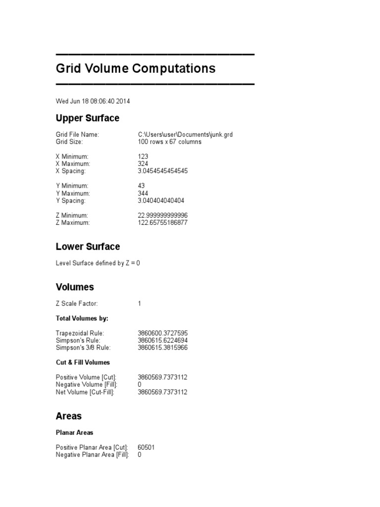 Grid Volume Computation Results | PDF
