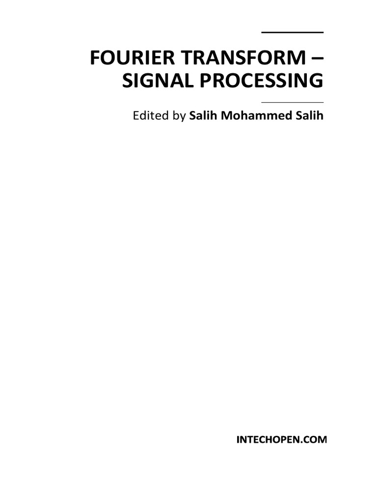 Fourier Transform - Signal Processing | PDF | Spectral Density ...