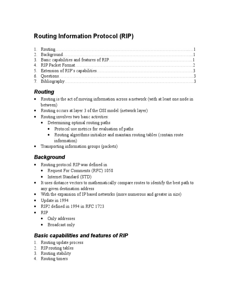 Understanding RIP Limitations and Features | PDF | Routing | Internet ...
