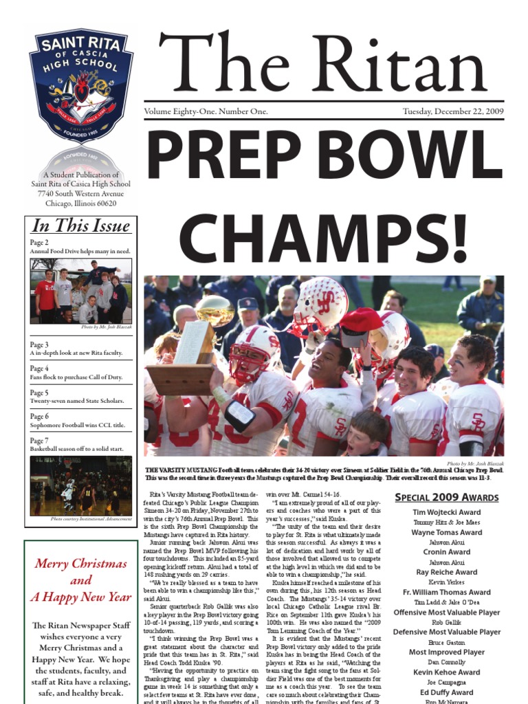 St. Rita Mustangs Win 76th Prep Bowl | PDF | Entertainment (General ...