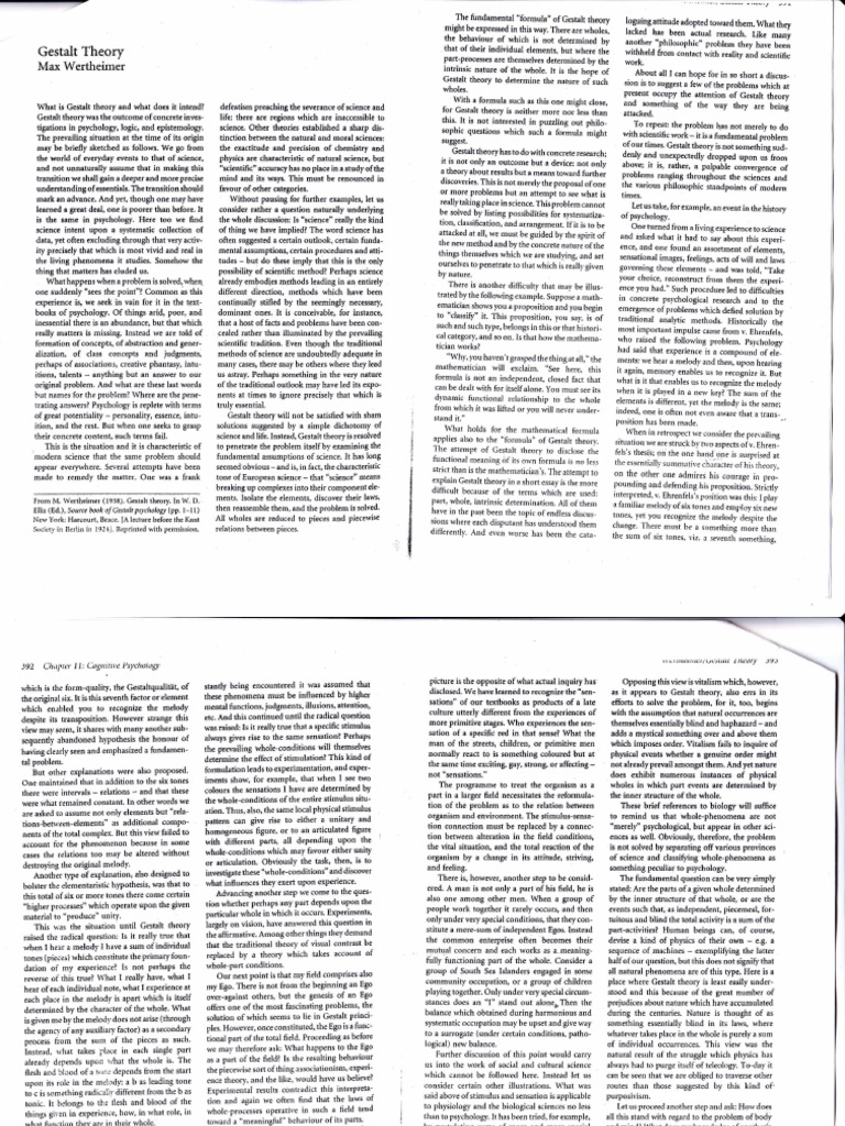 Gestalt Theory | PDF | Consciousness | Science