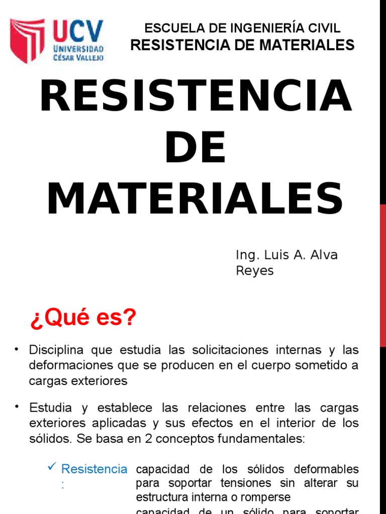 Clase 01 Resistencia | PDF | Resistencia de materiales | Mecánica de ...