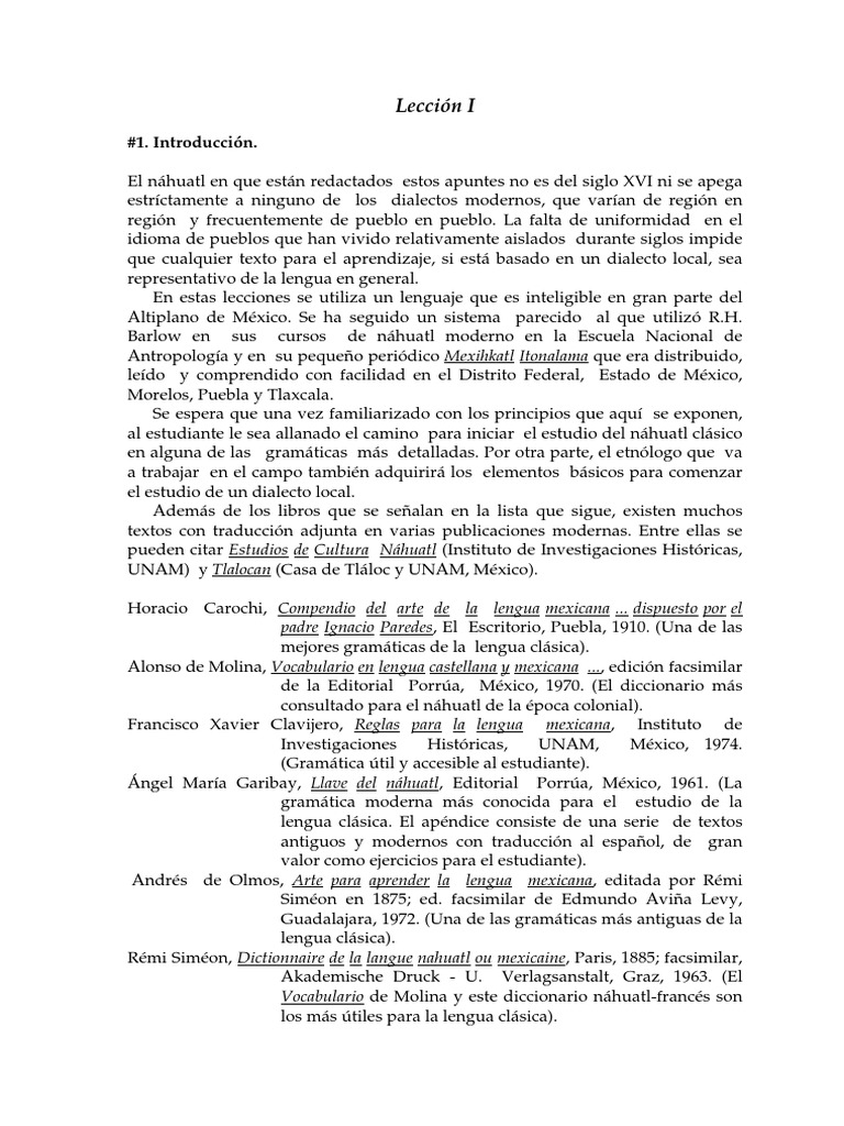 Nahuatl Lessons PDF | PDF | Ortografía | México
