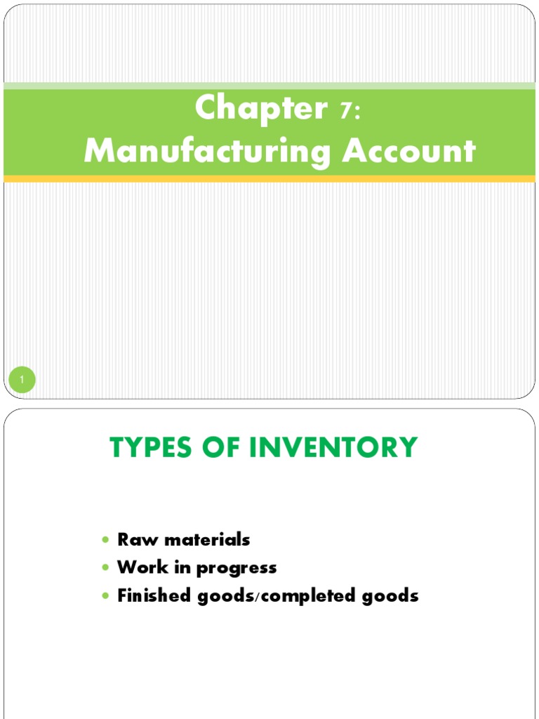 Manufacturing-Accounts Teaching Guide | PDF | Cost Of Goods Sold | Expense