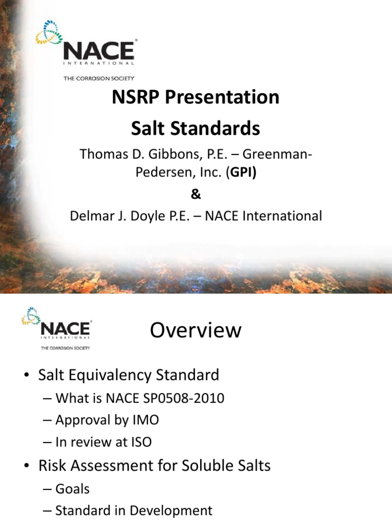 NACE SP0508 Salt Standards Overview | PDF | Technology & Engineering