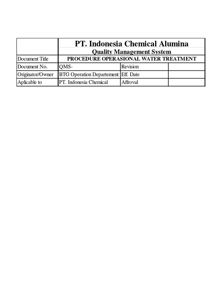 Sop WTP | PDF | Griya & Taman | Teknologi & Rekayasa