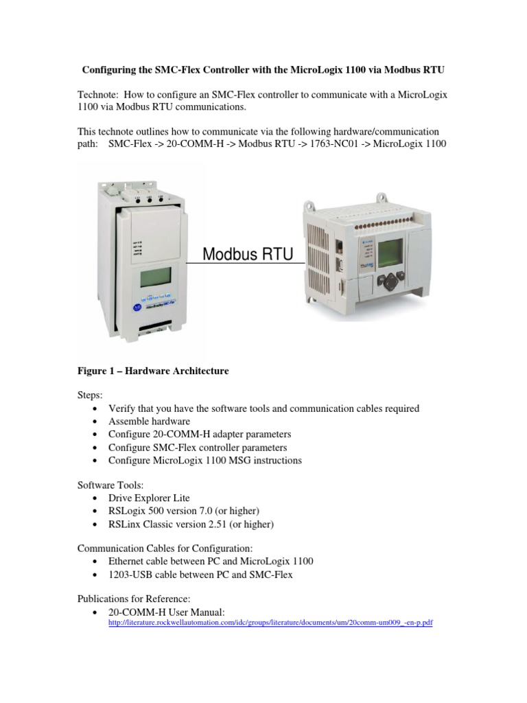 Configuring The SMC Flex With The MicroLogix 1100 Via Modbus RTU | PDF ...