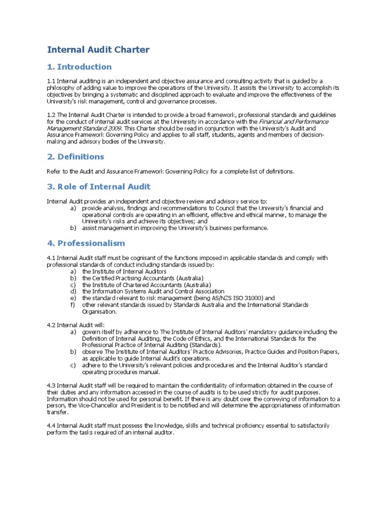 Internal Audit Charter PDF | PDF | Internal Audit | Audit