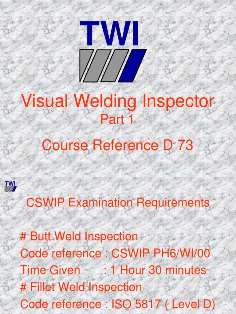 VISUAL WELD INSPECTION | PDF | Electric Heating | Welding