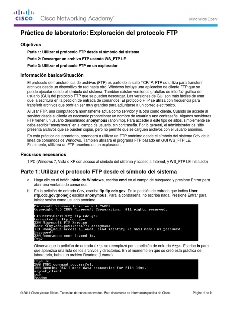 10 2 3 3 Lab Exploring Ftp Pdf Interfaces Gráficas De Usuario