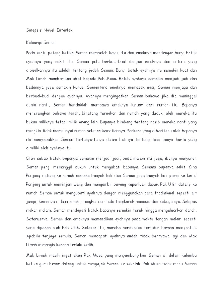 Sinopsis Novel Interlok | PDF