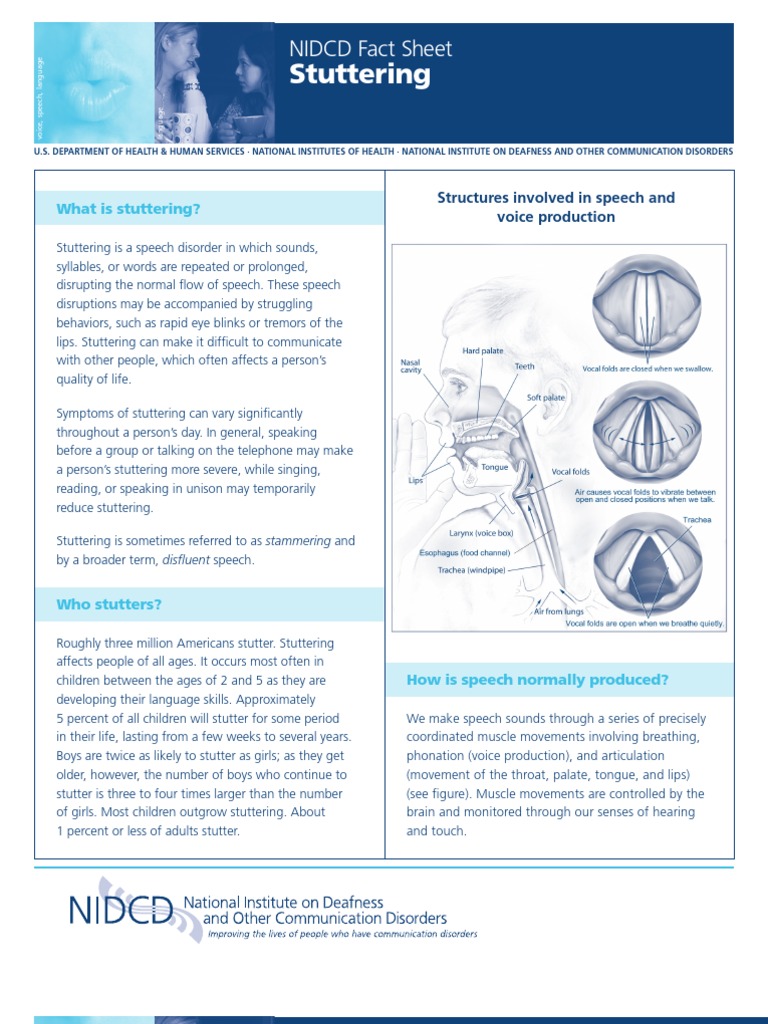 Stuttering Factsheet | PDF | Stuttering | Abnormal Psychology