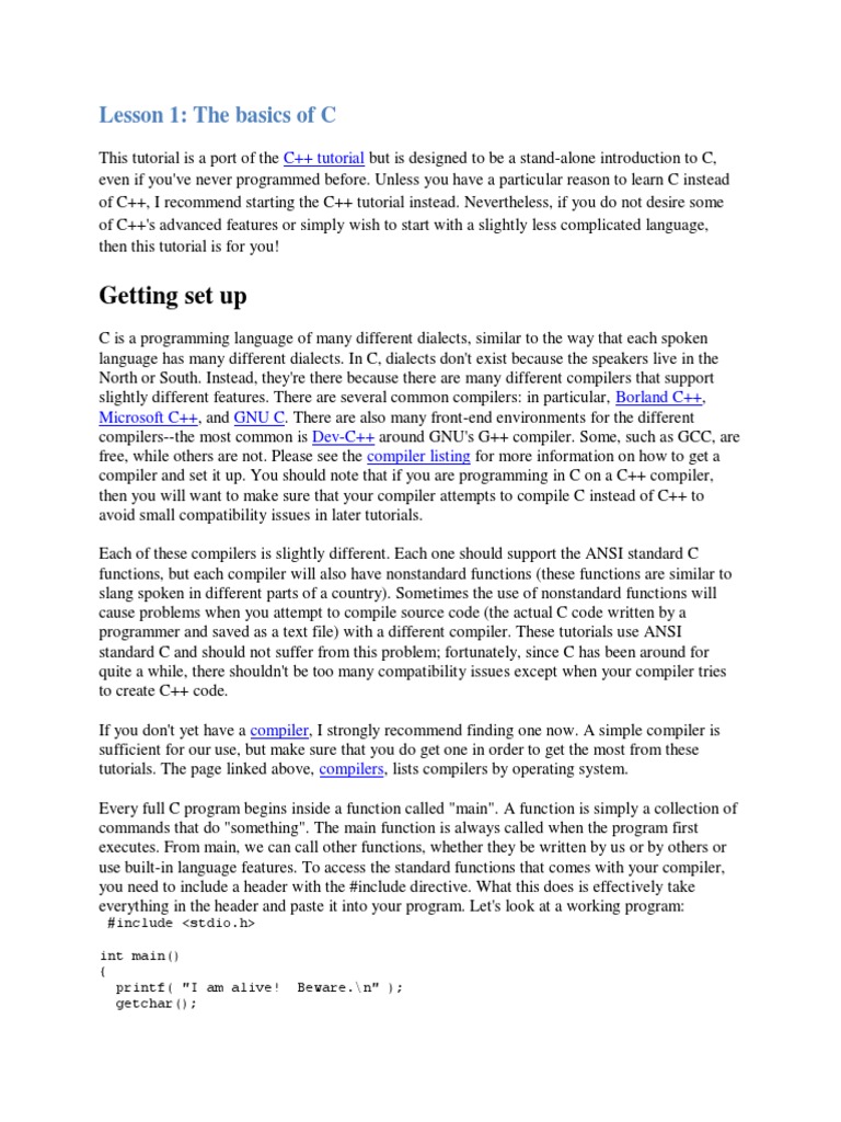 Basics of C | Download Free PDF | Control Flow | Pointer (Computer ...