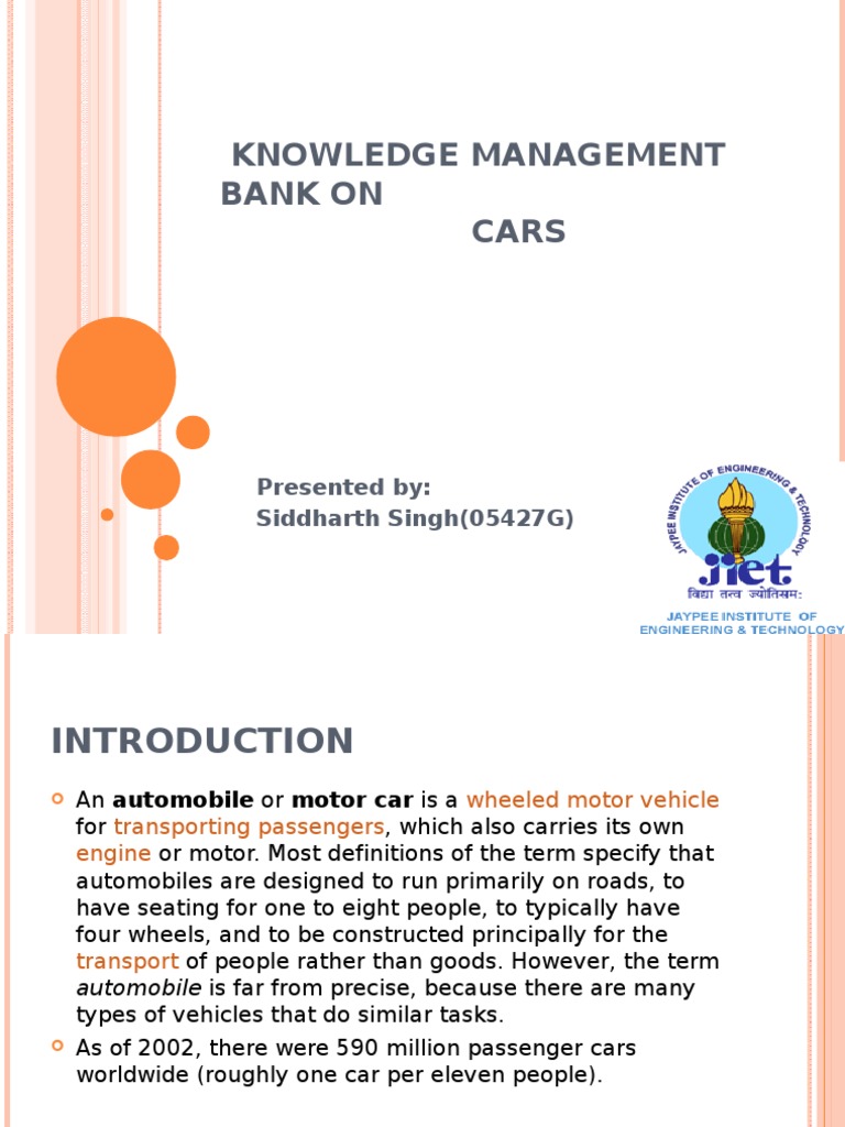 Knowledge Management Bank On | PDF | Car | Internal Combustion Engine