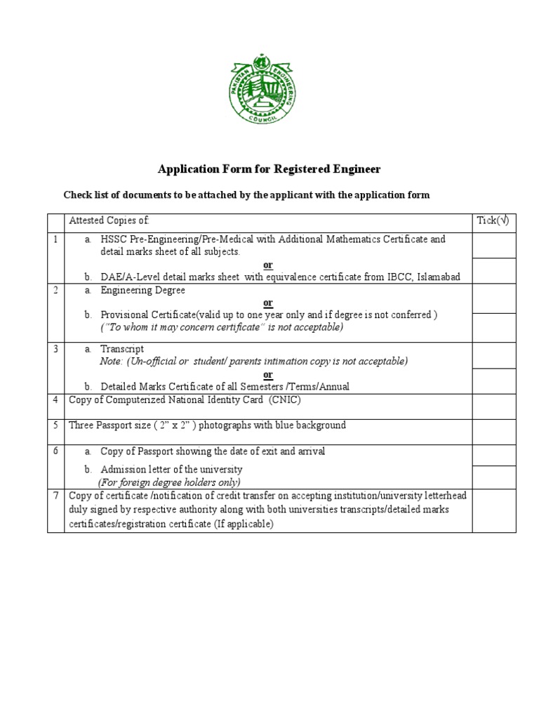 PEC-Engr Reg Form 1A A | PDF