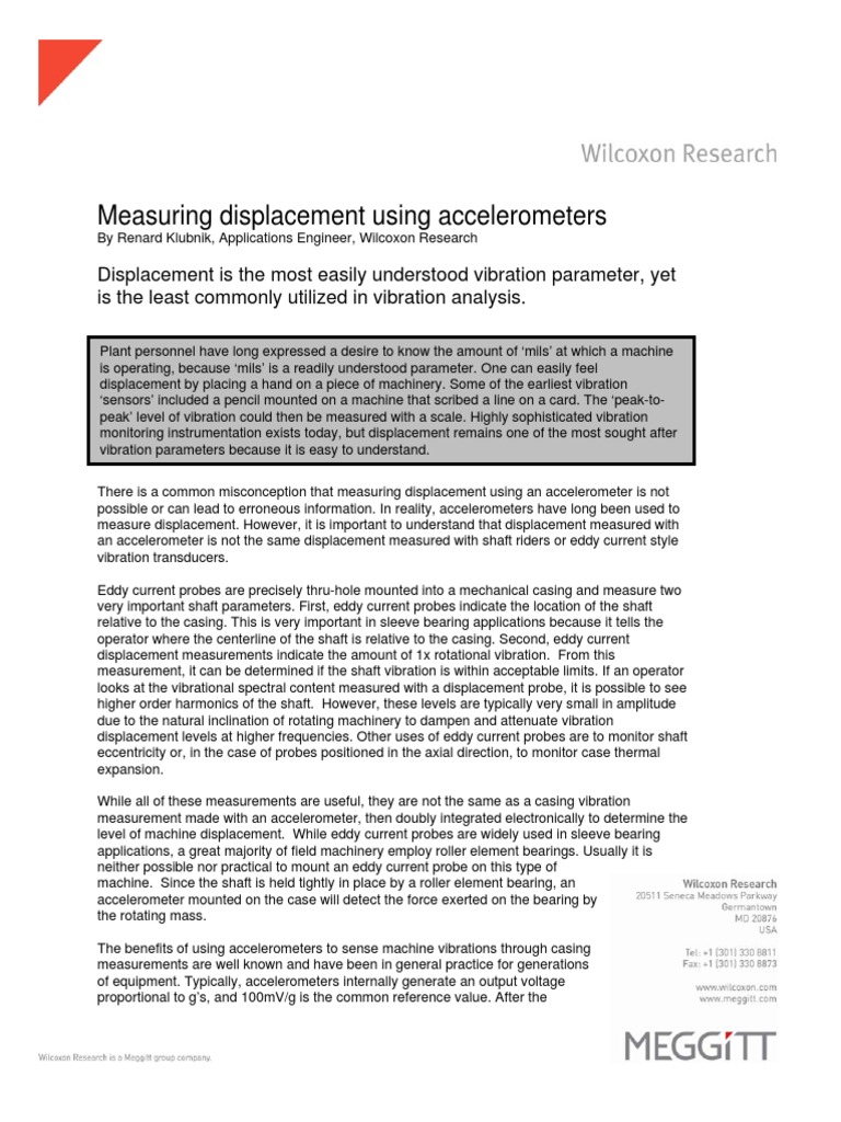 Measuring Displacement Using Accelerometers | PDF | Accelerometer ...