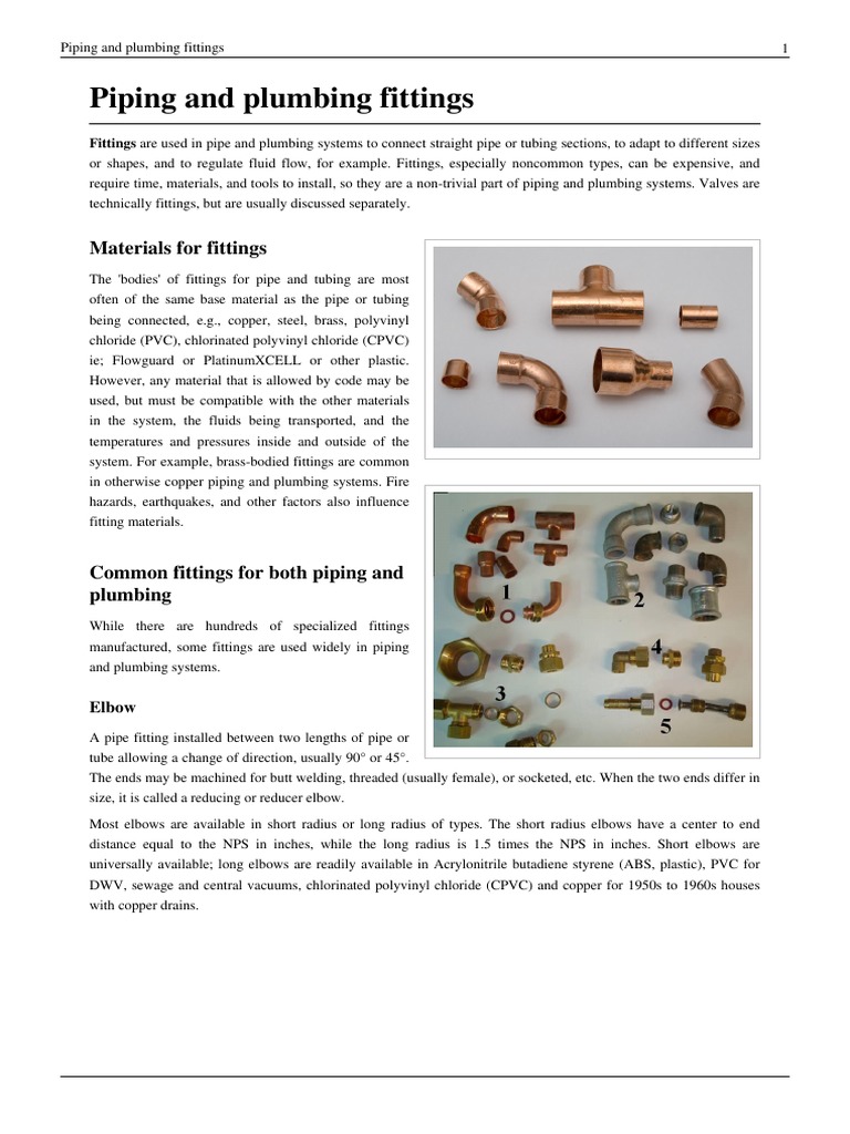 Piping and Plumbing Fittings PDF | PDF | Plumbing | Pipe (Fluid Conveyance)