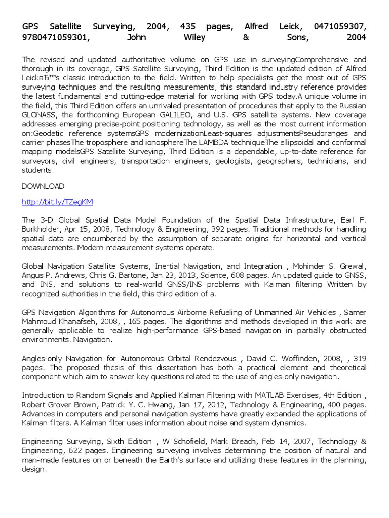 Gps Satellite Surveying | Download Free PDF | Global Positioning System ...