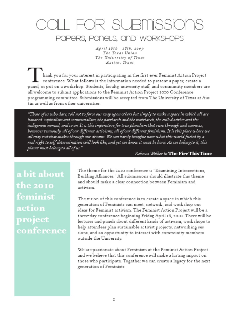 Call For Submissions | PDF