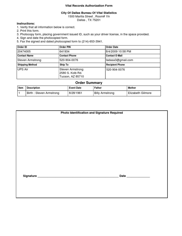 Authorization Form | PDF