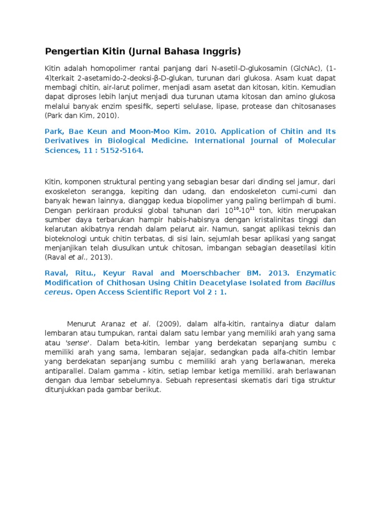 Kitin: Biopolimer Multifungsi | PDF | Kajian Bahasa Asing | Kesehatan ...