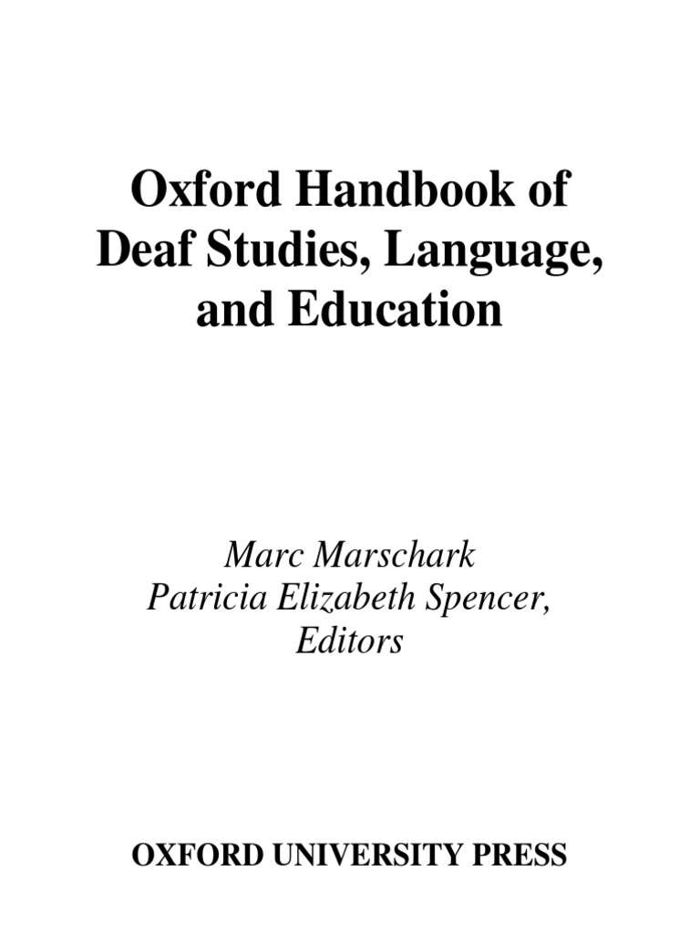 Handbook of Deaf | PDF | Hearing Loss | Sign Language