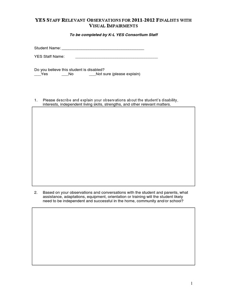 FORM Disability Forms-5 | PDF | Visual Impairment | Cognitive Science