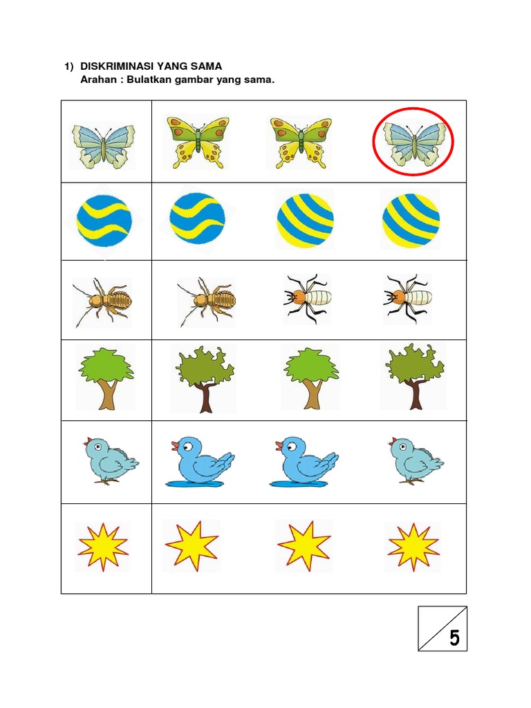 Aktiviti Padanan Gambar untuk Anak | PDF