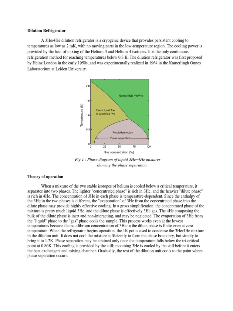 The Theory and Operation of a 3He/4He Dilution Refrigerator: Achieving ...