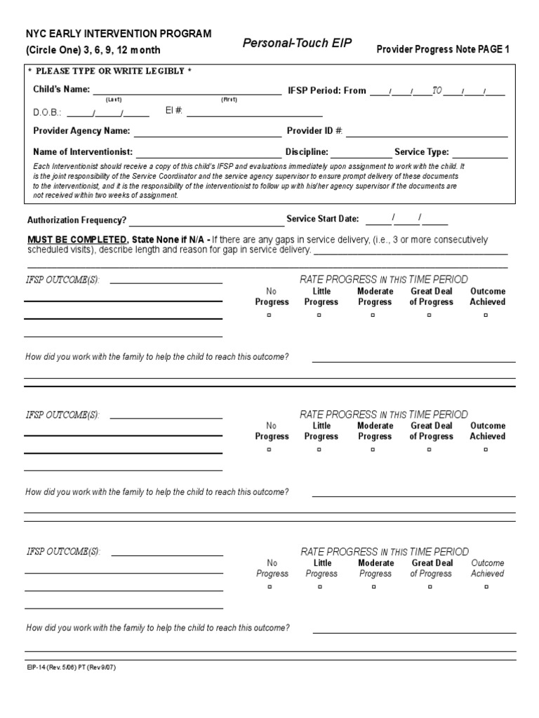 FAP Progress Note, Template | PDF | Cognition | Psychology