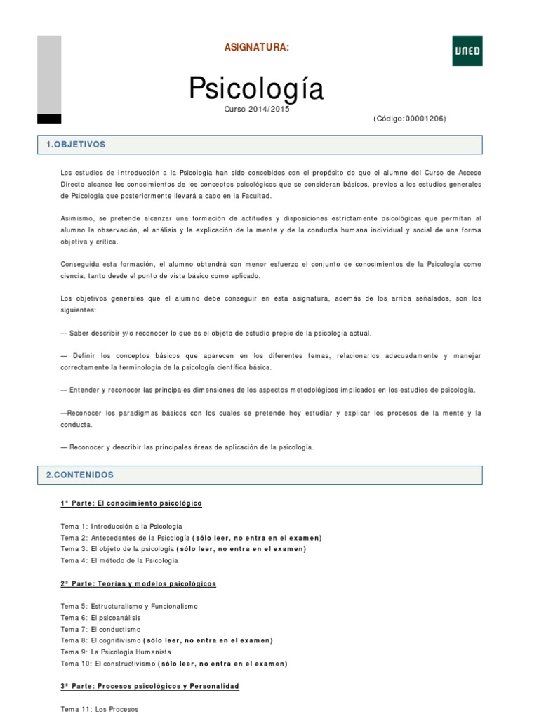 Guia Psicologia Pdf Pdf Interacciones De Disciplina Académica