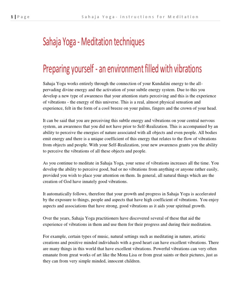 Sahaja Yoga Meditation Instructions | Kundalini | Chakra