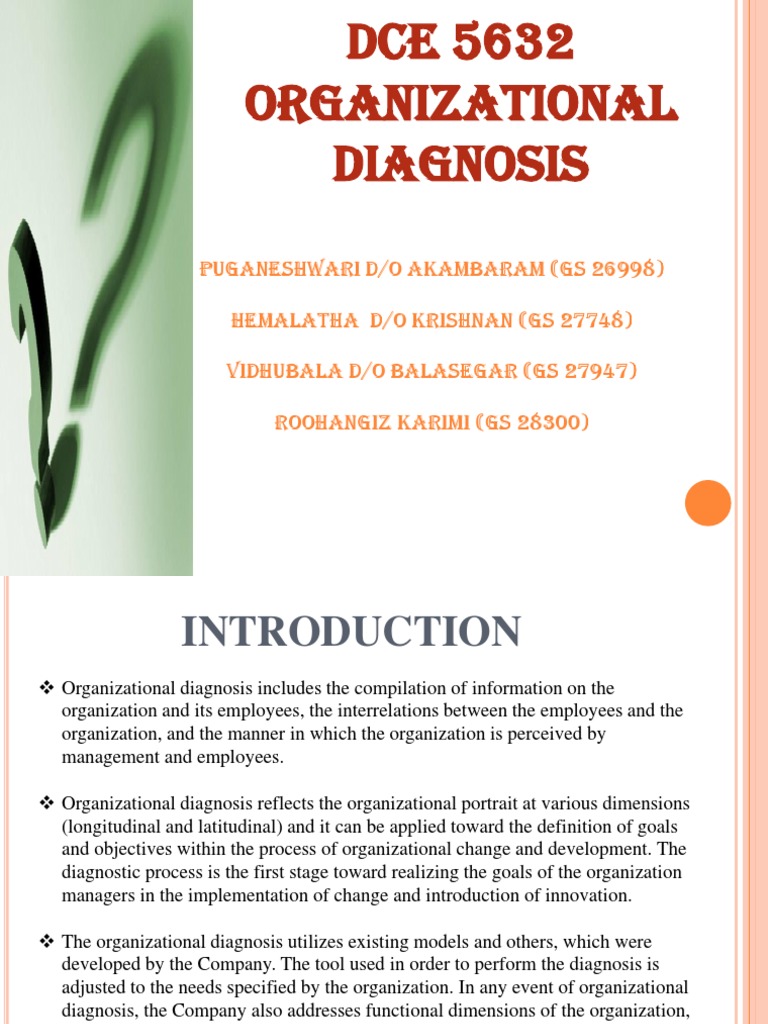 Understanding Organizational Diagnosis | PDF