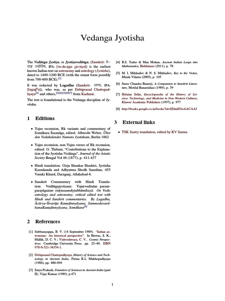 Vedanga Jyotisha | PDF | Social Science | Religion & Spirituality