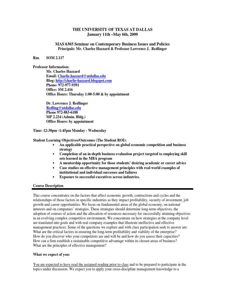 UT Dallas Syllabus For Mas6v03.mbc.10s Taught by Charles Hazzard ...