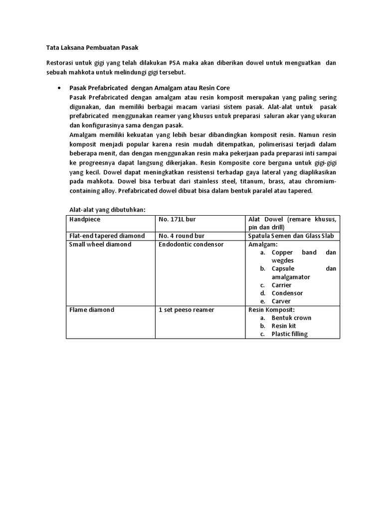 Tata Laksana Pembuatan Pasak Pdf